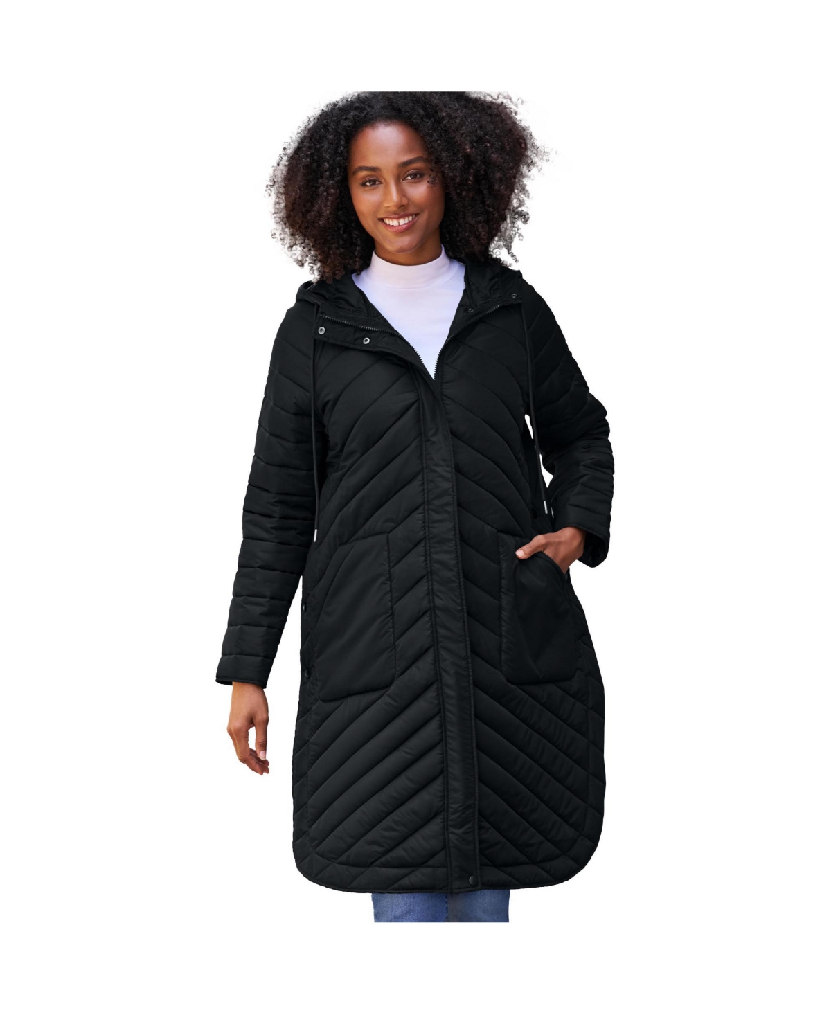 Click here for ellos Womens Quilted Jacket With Curved Bottom & S... prices