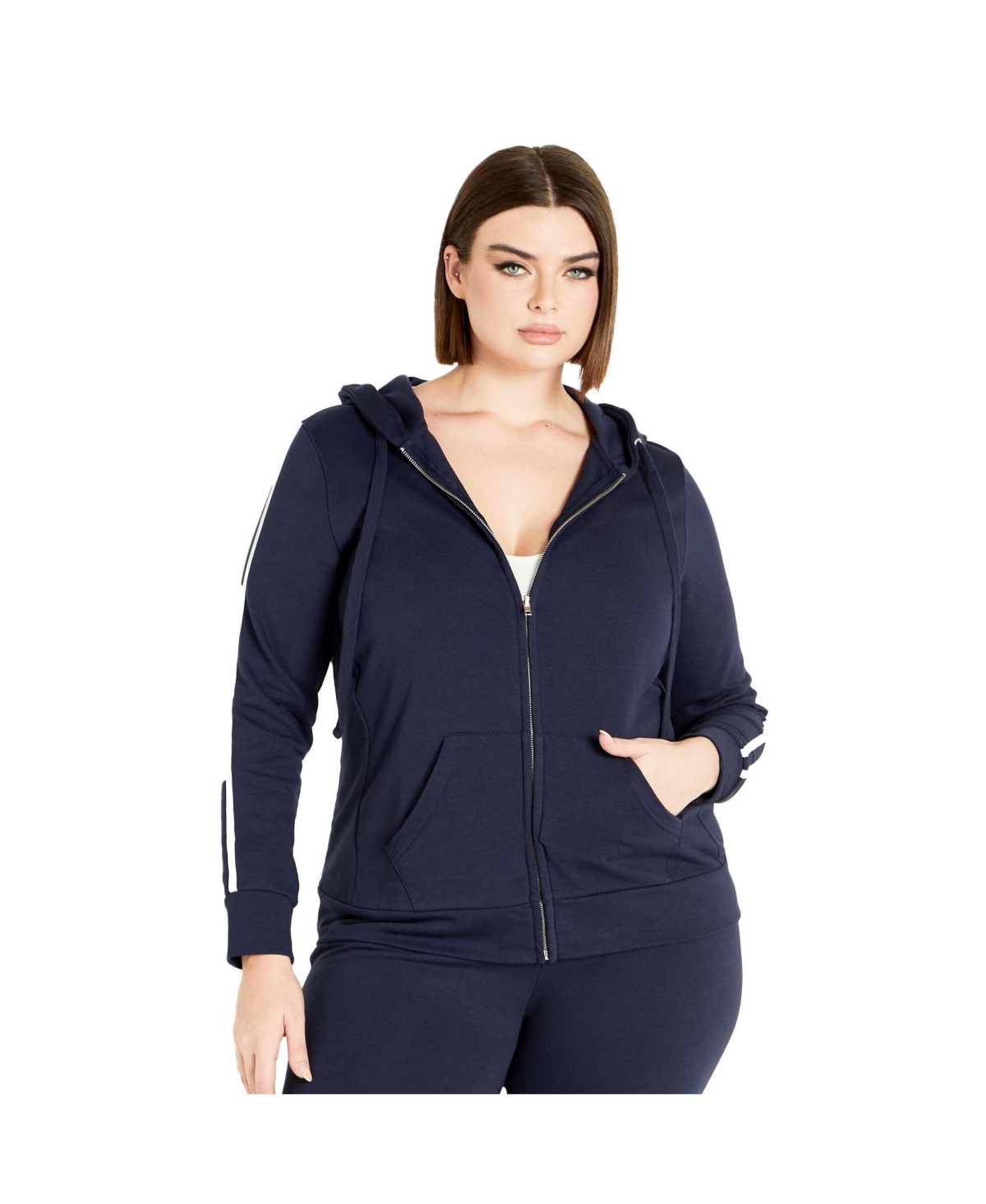 Click here for Avenue Womens Double Stripe Jacket - Navy prices