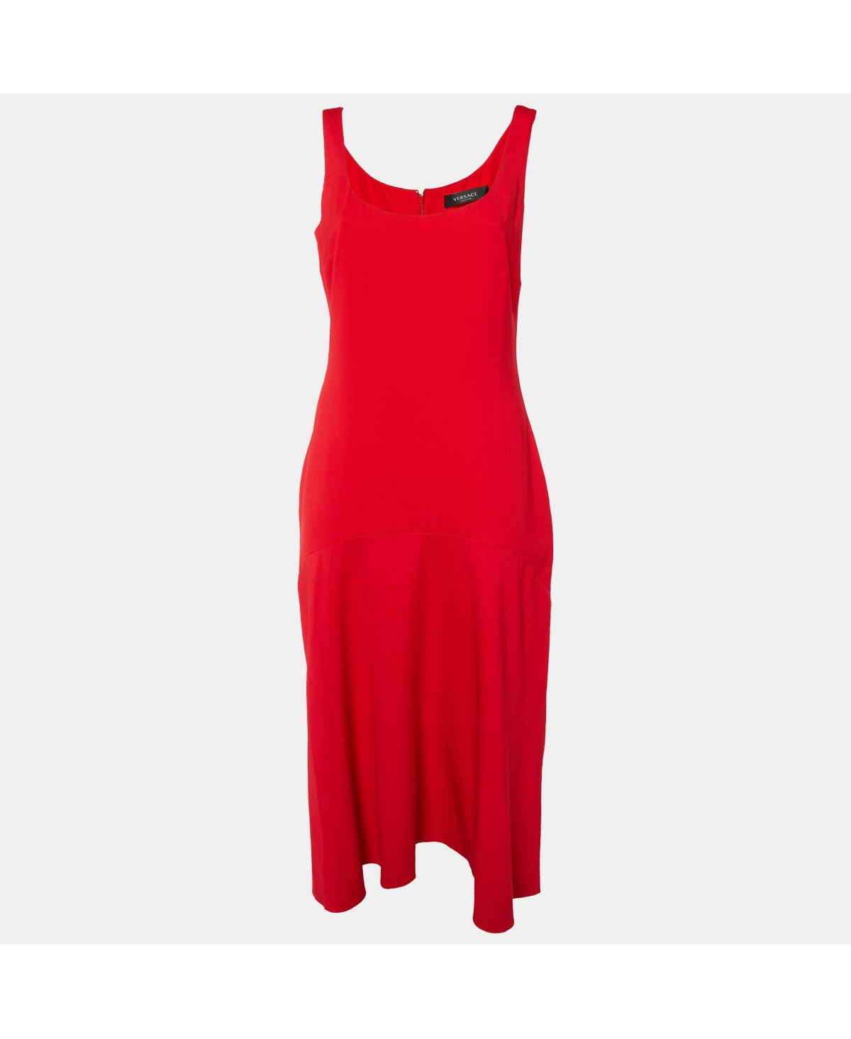 Click here for Pre-Owned Versace Womens Red Crepe Sleeveless Dres... prices