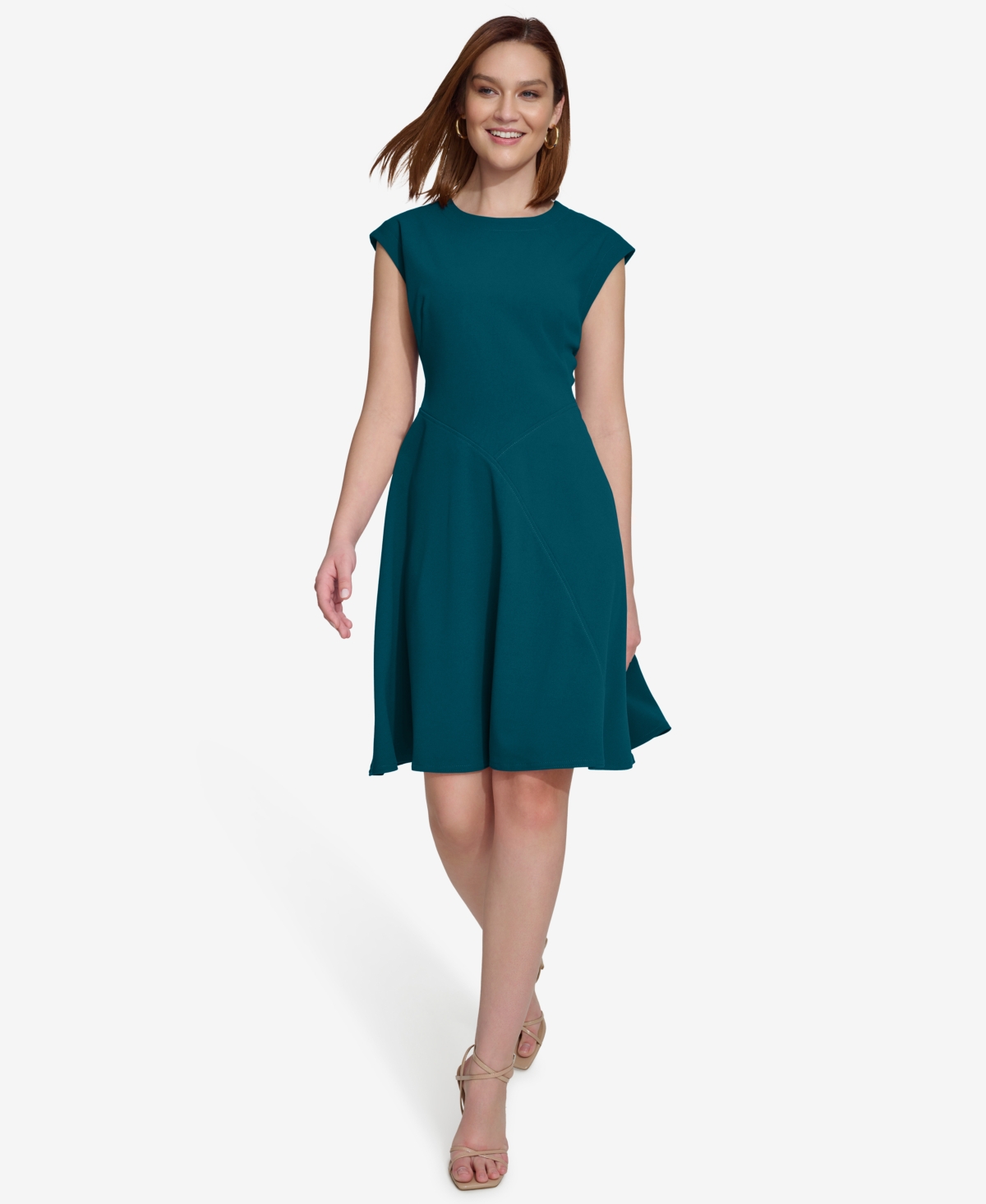 Click here for Calvin Klein Womens Crewneck Short-Sleeve Dress -... prices