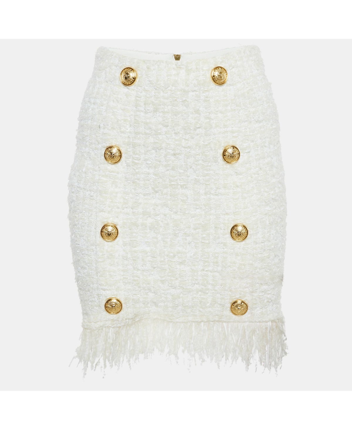 Click here for Pre-Owned Balmain Womens White Tweed Button Detail... prices