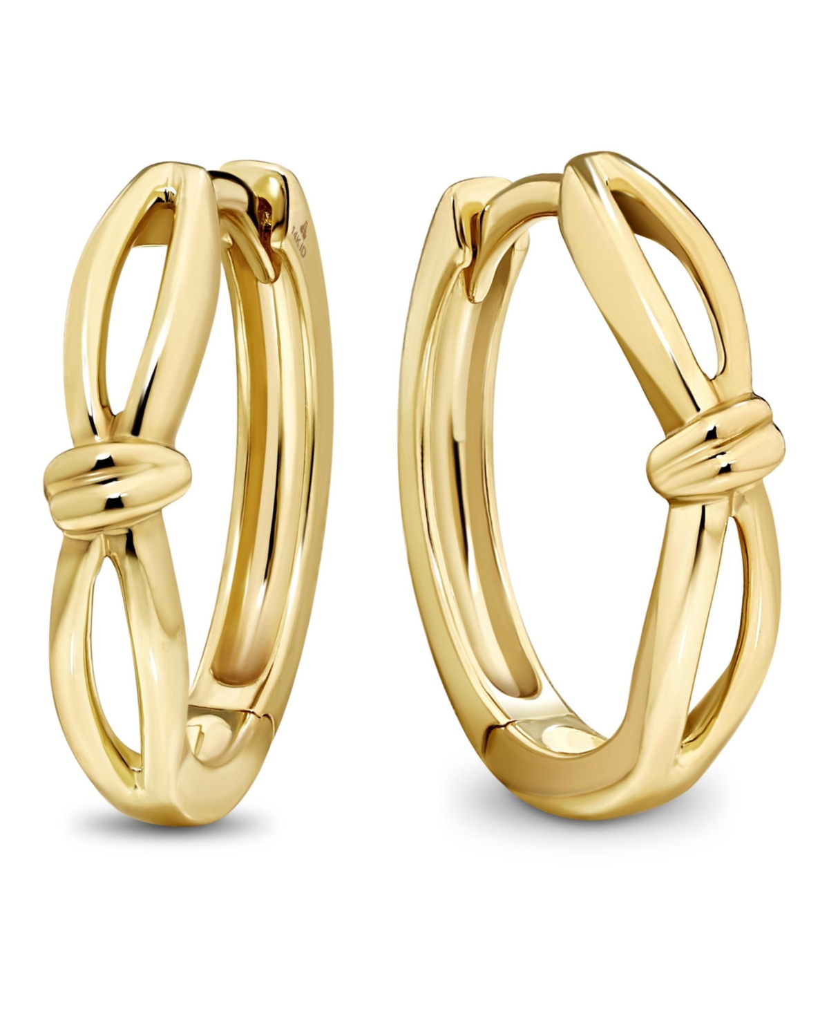 Click here for Devata Love Knot Hoop Earrings in 14K Gold  approx... prices