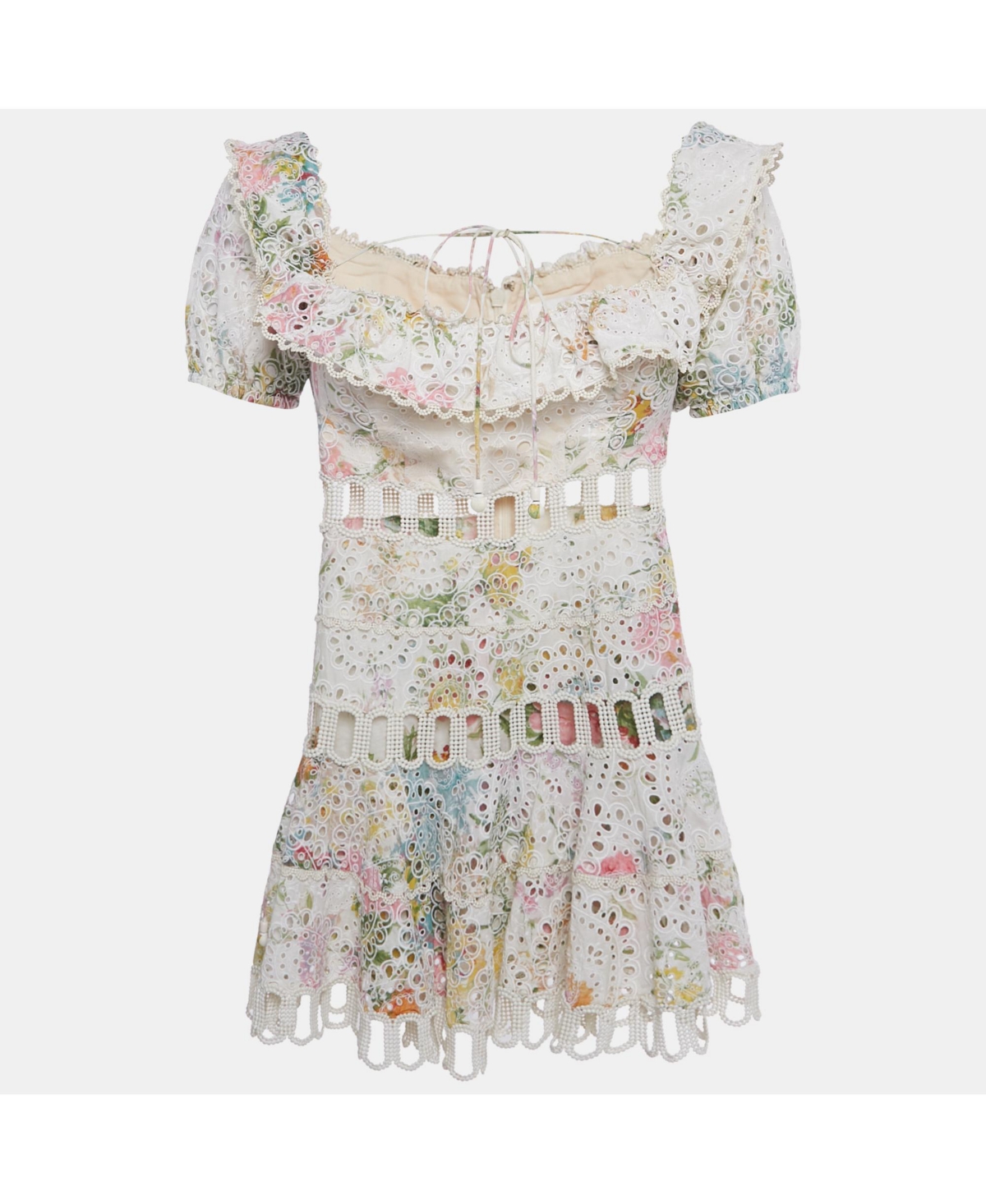 Click here for Pre-Owned Zimmermann Womens White Floral Print Cot... prices