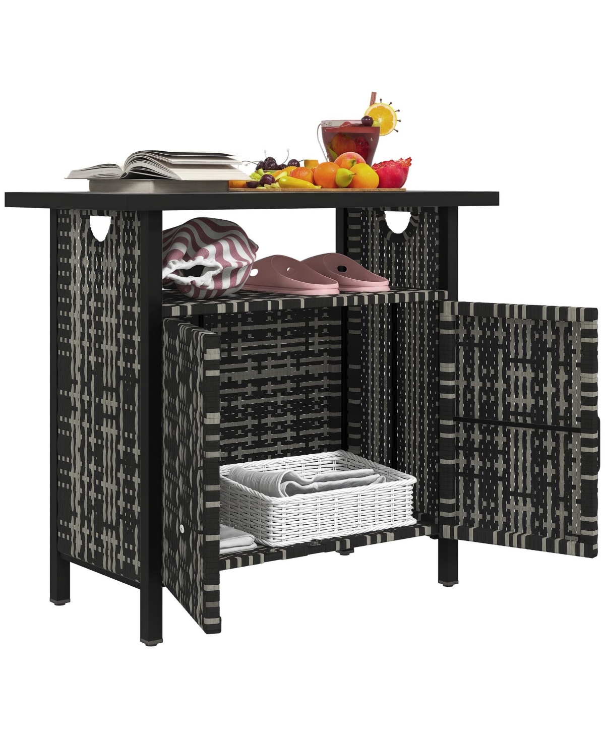 Click here for Outsunny Outdoor Pool Towel Storage Cabinet Organi... prices