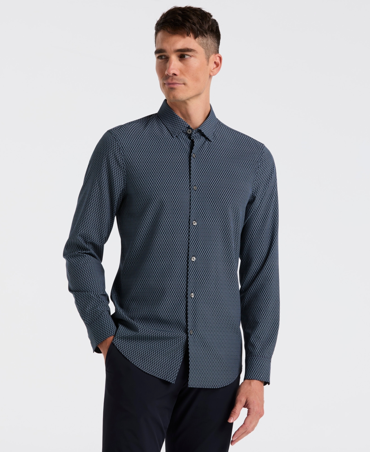 Click here for Perry Ellis Mens Slim-Fit Diamond Geo Print Shirt... prices