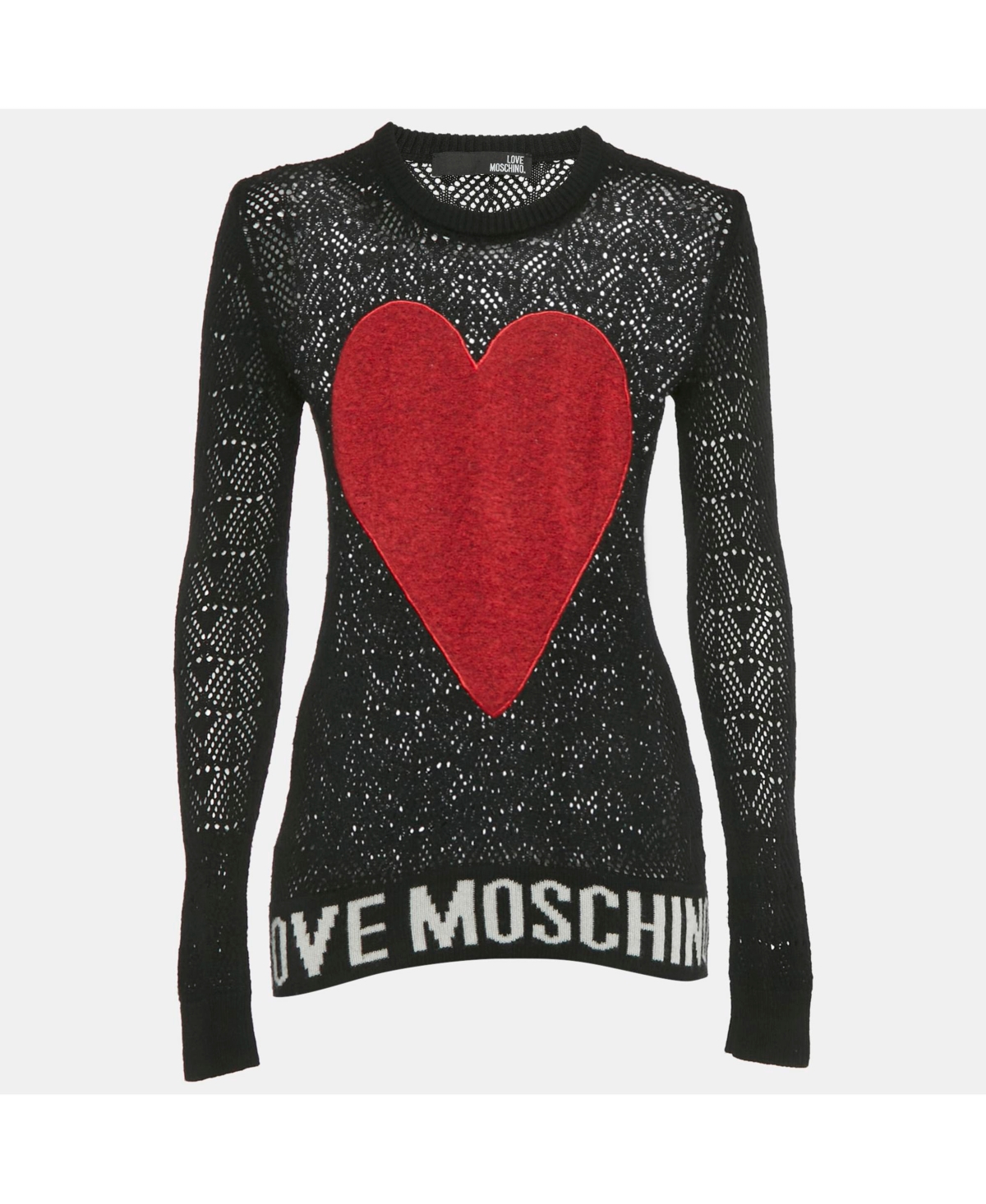 Click here for Pre-Owned Love Moschino Womens Black Patterned Kni... prices