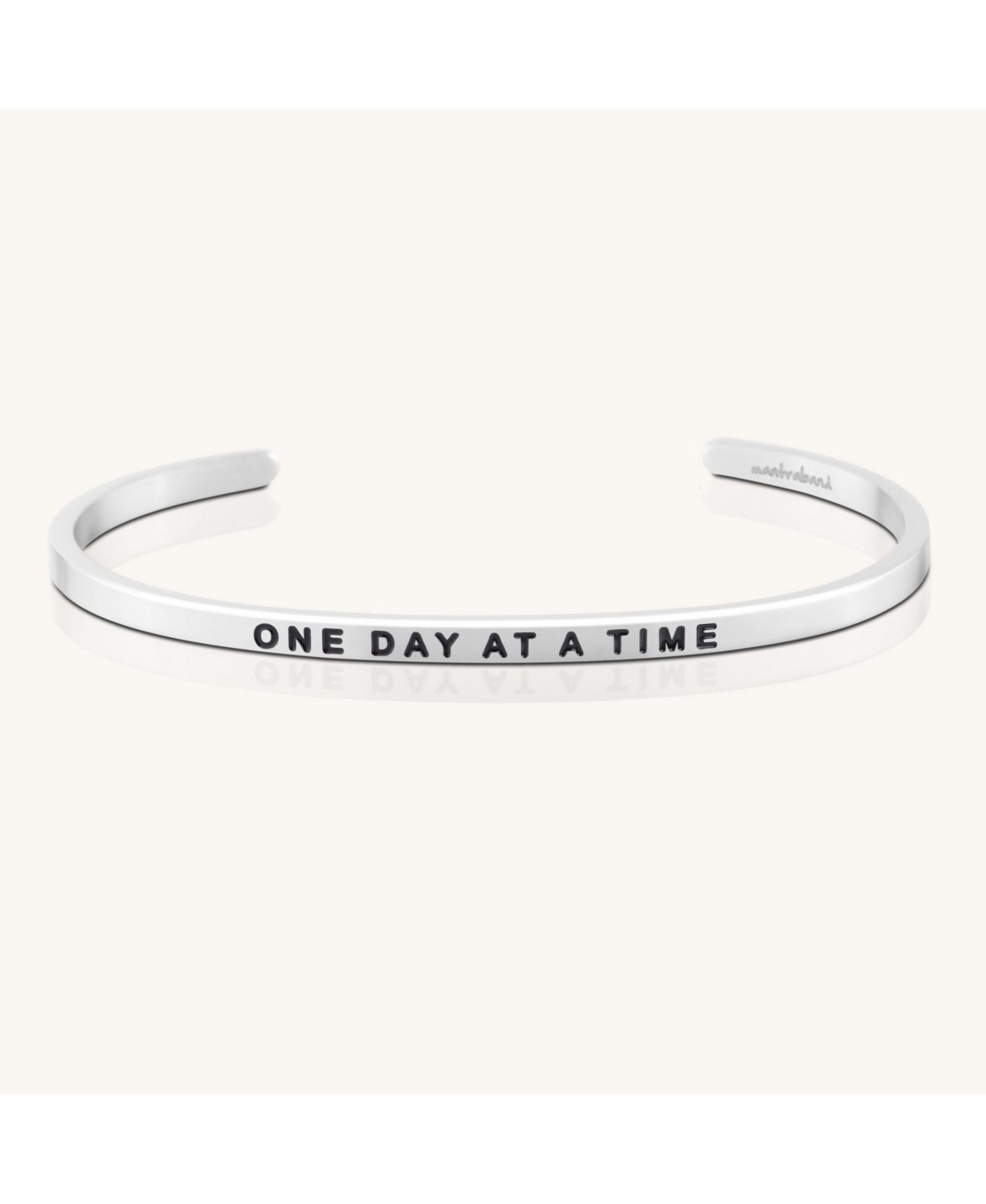 Click here for Mantra One Day At A Time Open Cuff Bracelet - Silv... prices