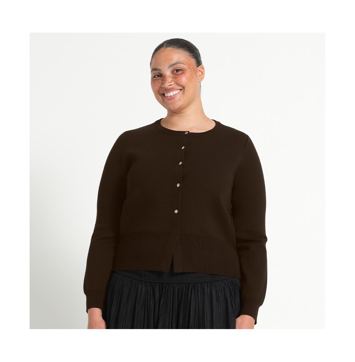 Click here for Estelle Womens Jasmine Fitted Knit Cardigan - Brow... prices