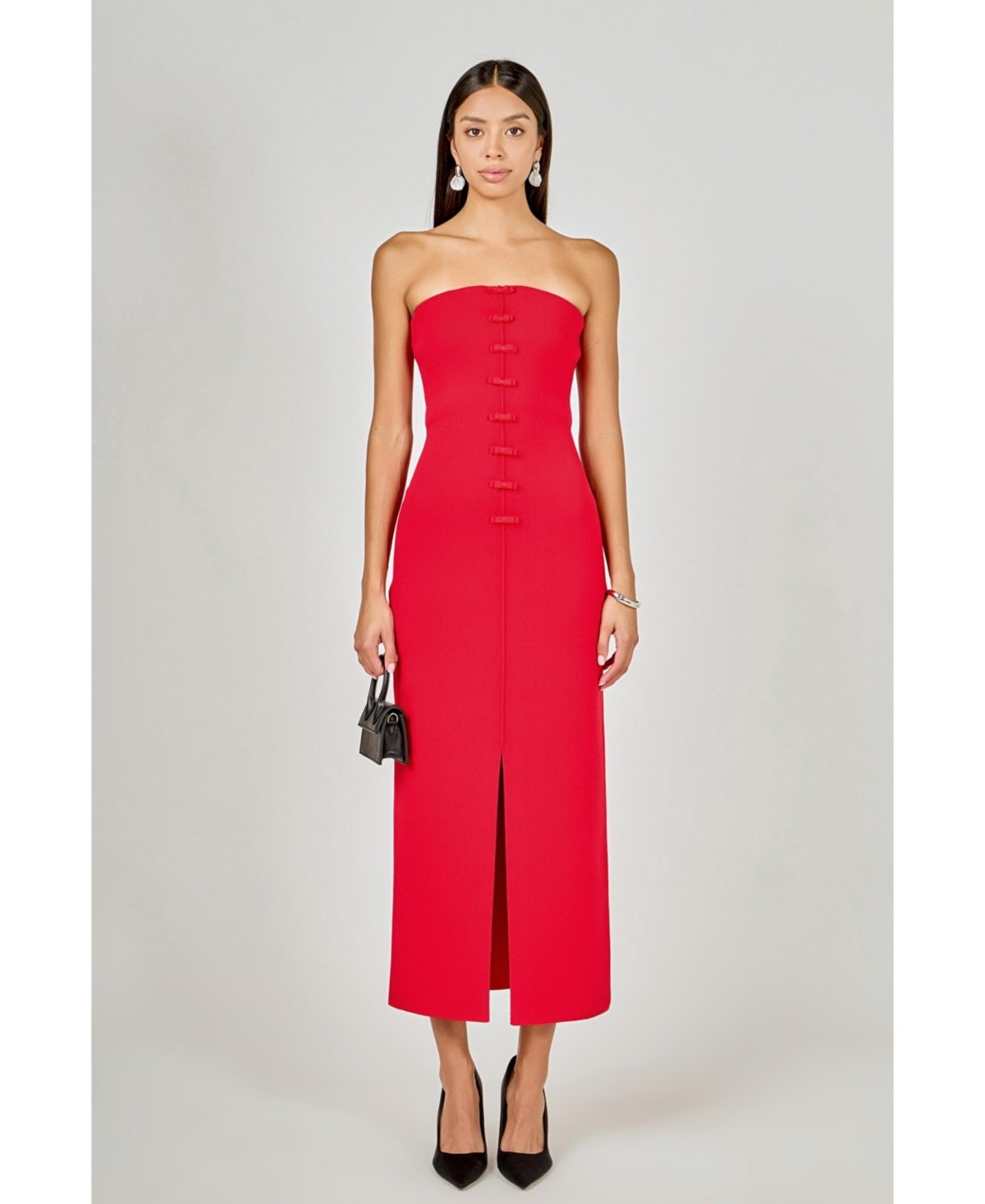 Click here for endless rose Womens Bow Accent Tube Top Midi Dress... prices