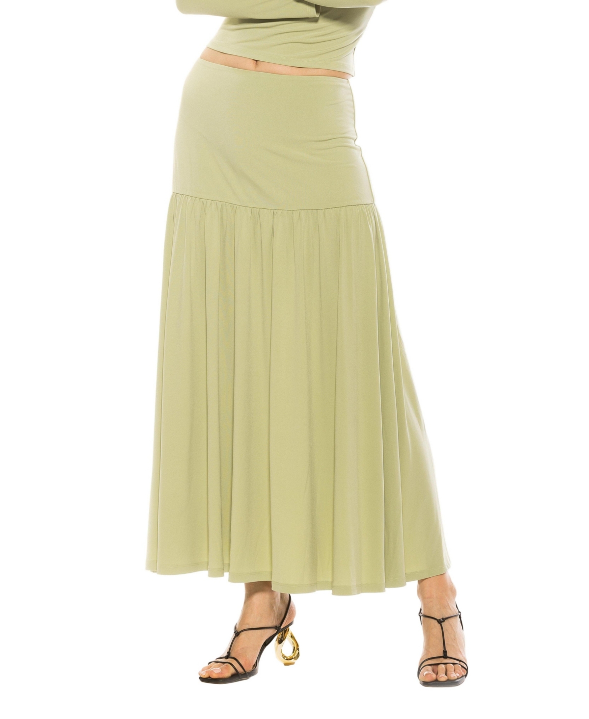 Click here for Alexia Admor Womens Lia Shirred Maxi Skirt - Sage prices