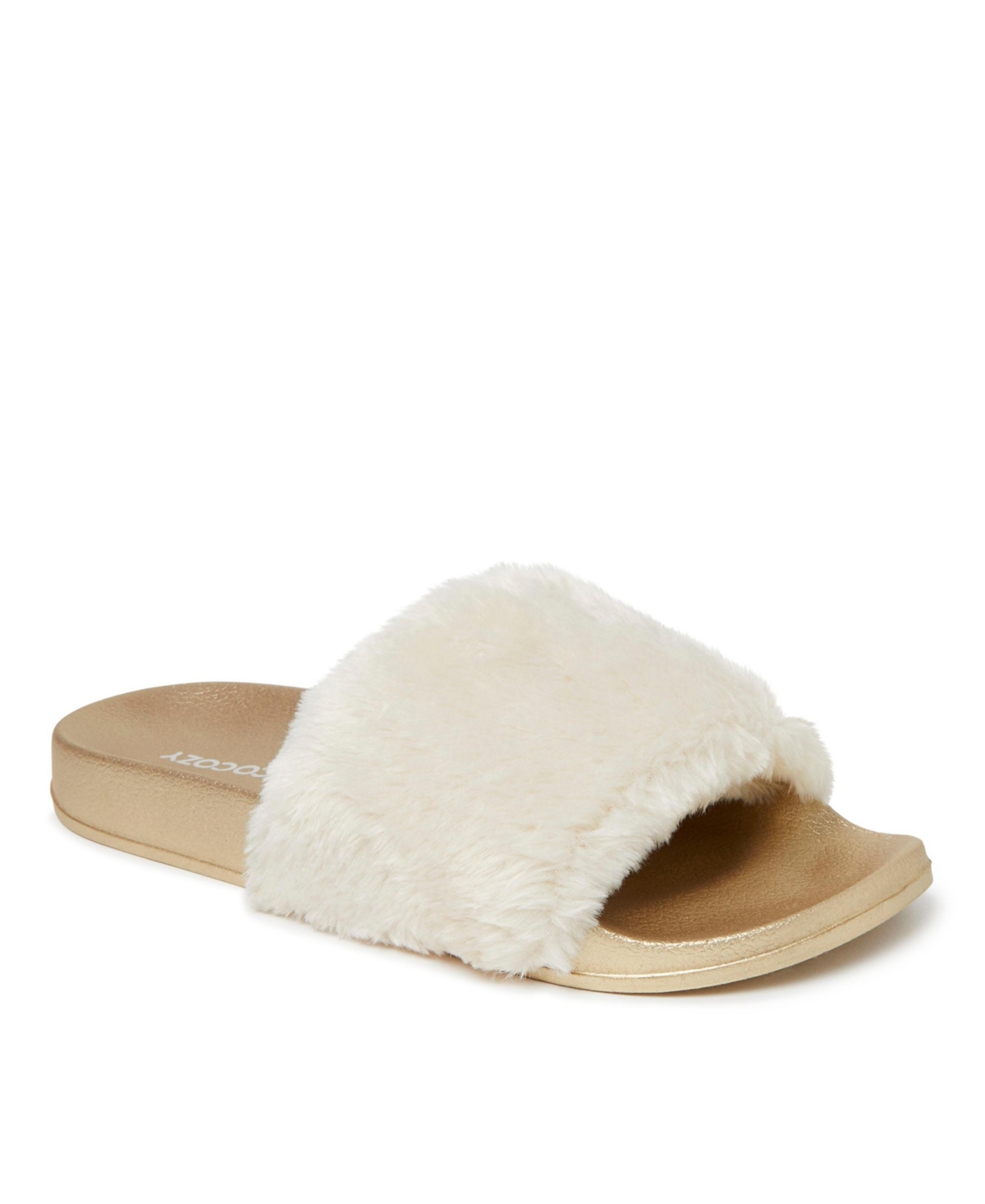 Click here for Dearfoams EcoCozy Womens Faux Shearling Slide Sand... prices