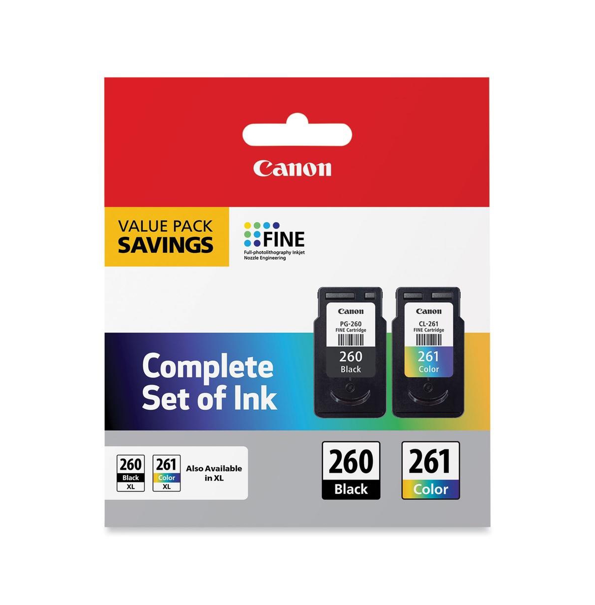 Click here for Canon 3725C006 (Cl-261/Pg-260) Ink - Black/Color -... prices