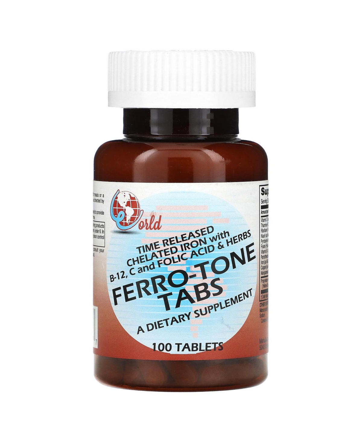 Click here for World Organic Ferro-Tone Tabs - 100 Tablets prices