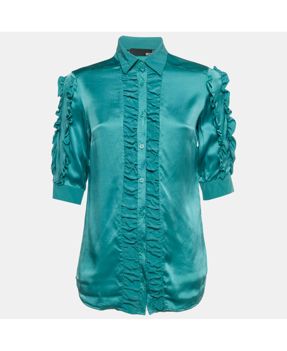 Click here for Pre-Owned Love Moschino Womens Silk Ruffled Shirt prices