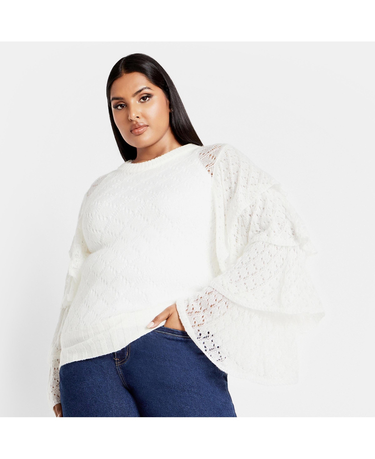 Click here for City Chic Plus Size Estelle Sweater - Ivory prices