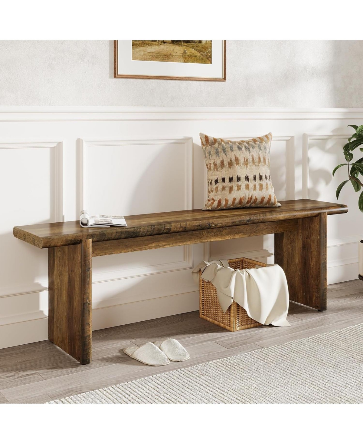 Click here for Tribesigns 59-Inch Entryway Bench  Farmhouse Shoe... prices