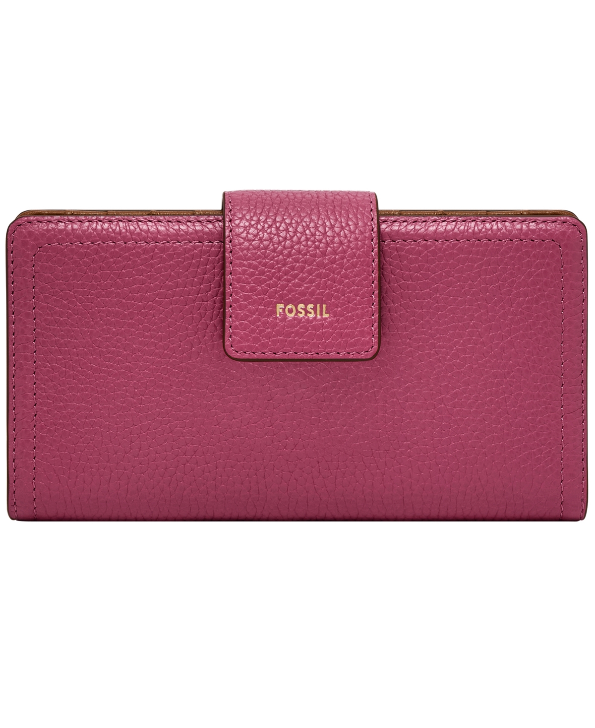 Click here for Fossil Logan Leather Rfid Tab Clutch Wallet - Pink prices