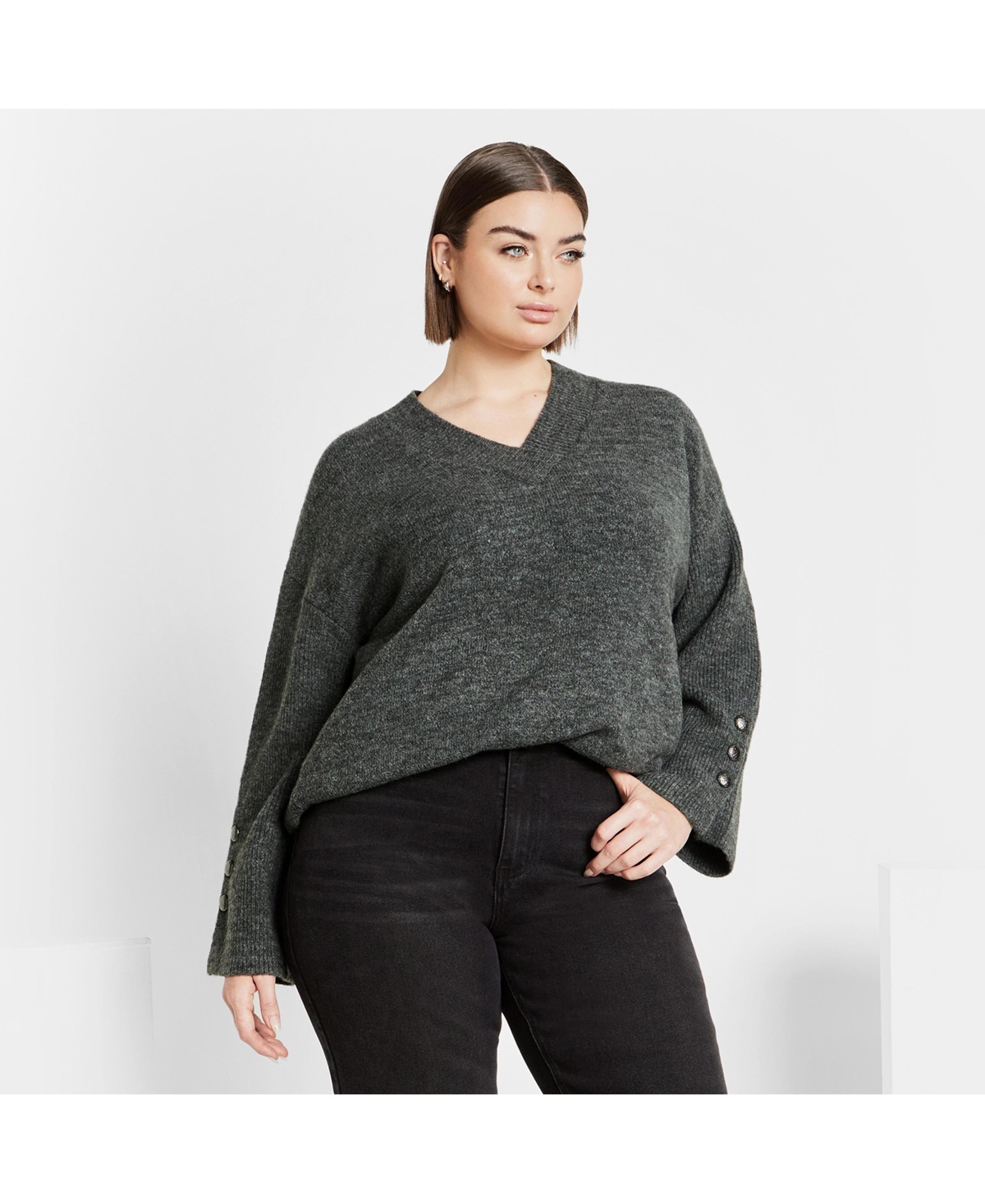 Click here for City Chic Womens Jamie Sweater - Grey prices