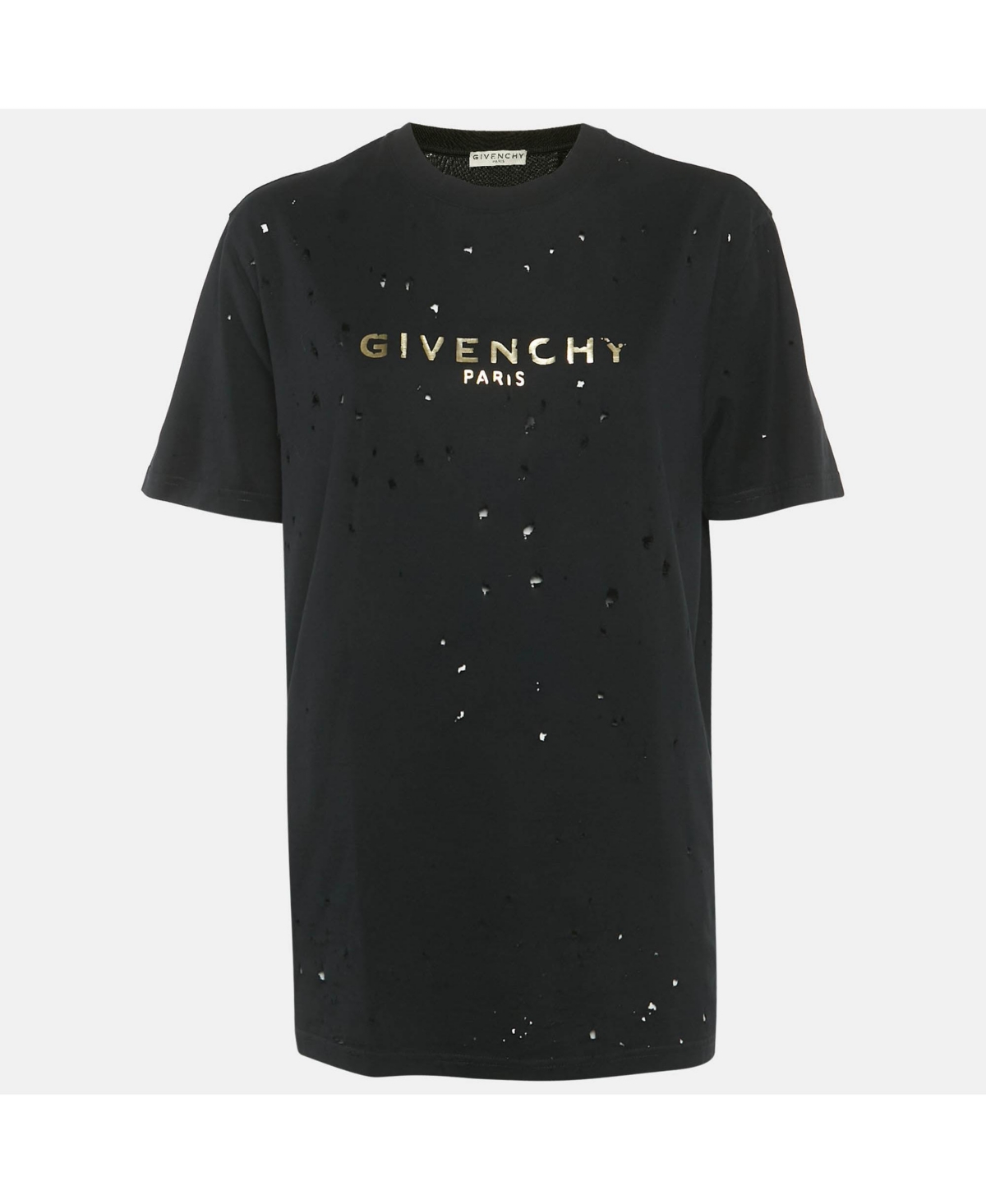 Click here for Pre-Owned Givenchy Womens Logo Print Cotton Distre... prices