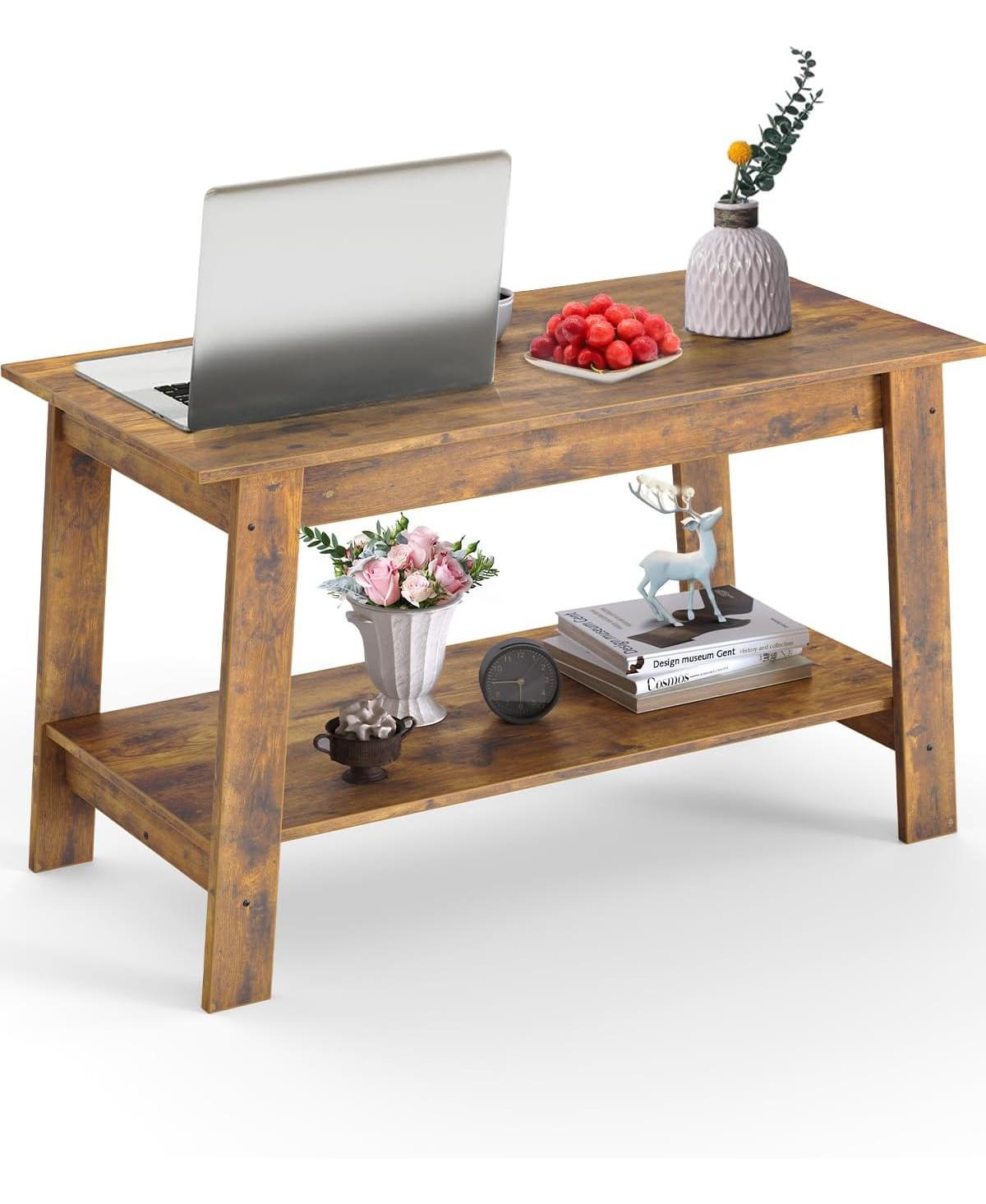 Click here for gaomon 31.49" Rustic 2-Tier Coffee Table Mode... prices