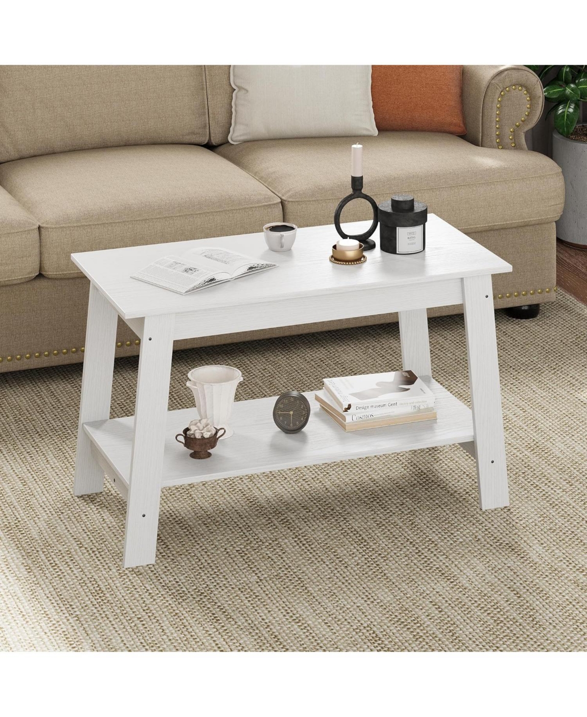 Click here for gaomon 31.49" Rustic 2-Tier Coffee Table Mode... prices