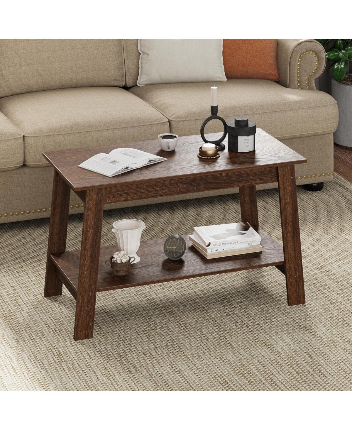 Click here for gaomon 31.49" Rustic 2-Tier Coffee Table Mode... prices