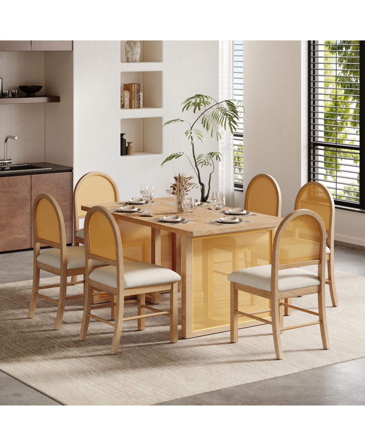 Click here for Streamdale Furniture 7-Piece Farmhouse Dining Set... prices
