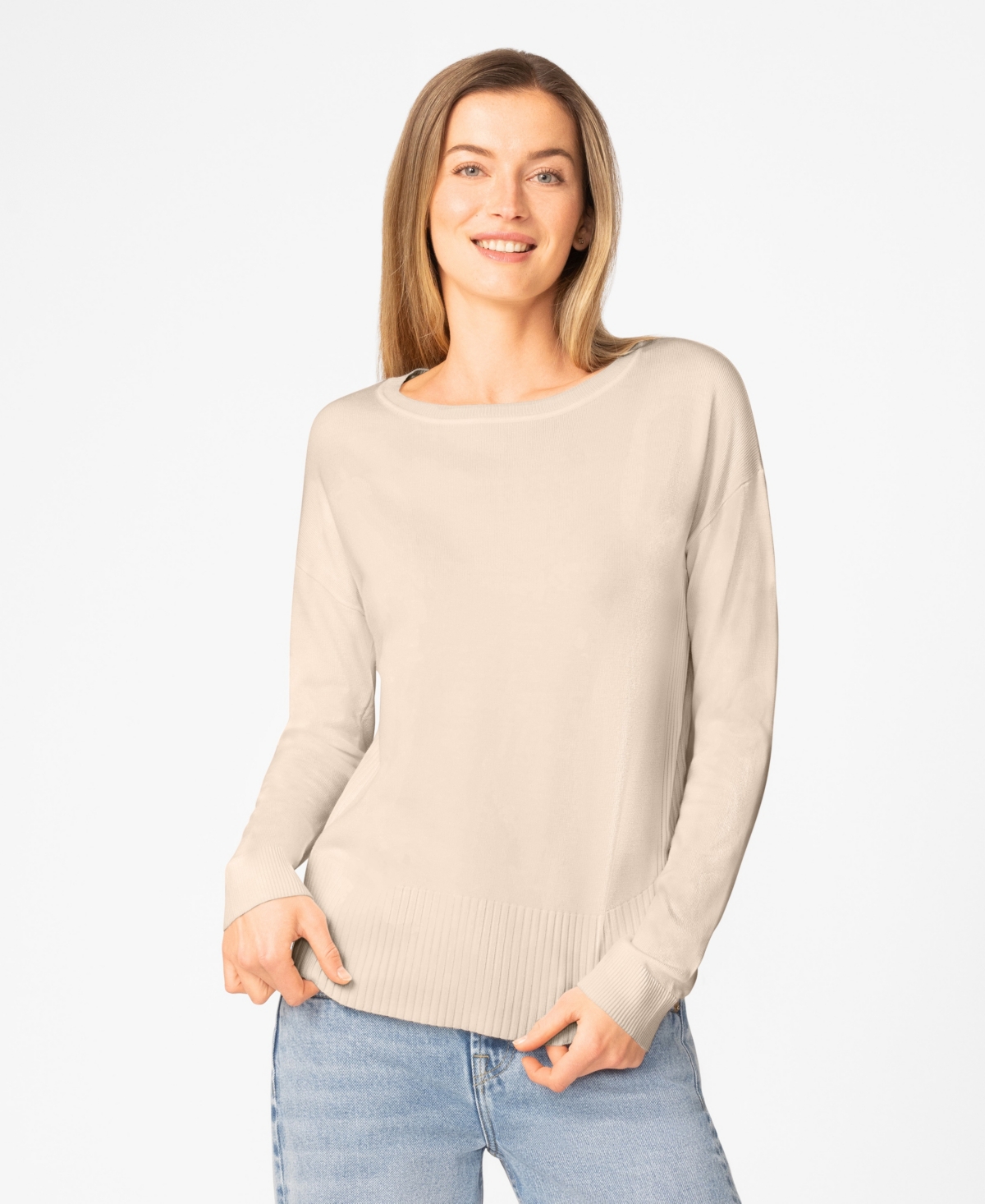 Click here for Melissa Paige Womens Round Hem Pull-On Sweater - P... prices