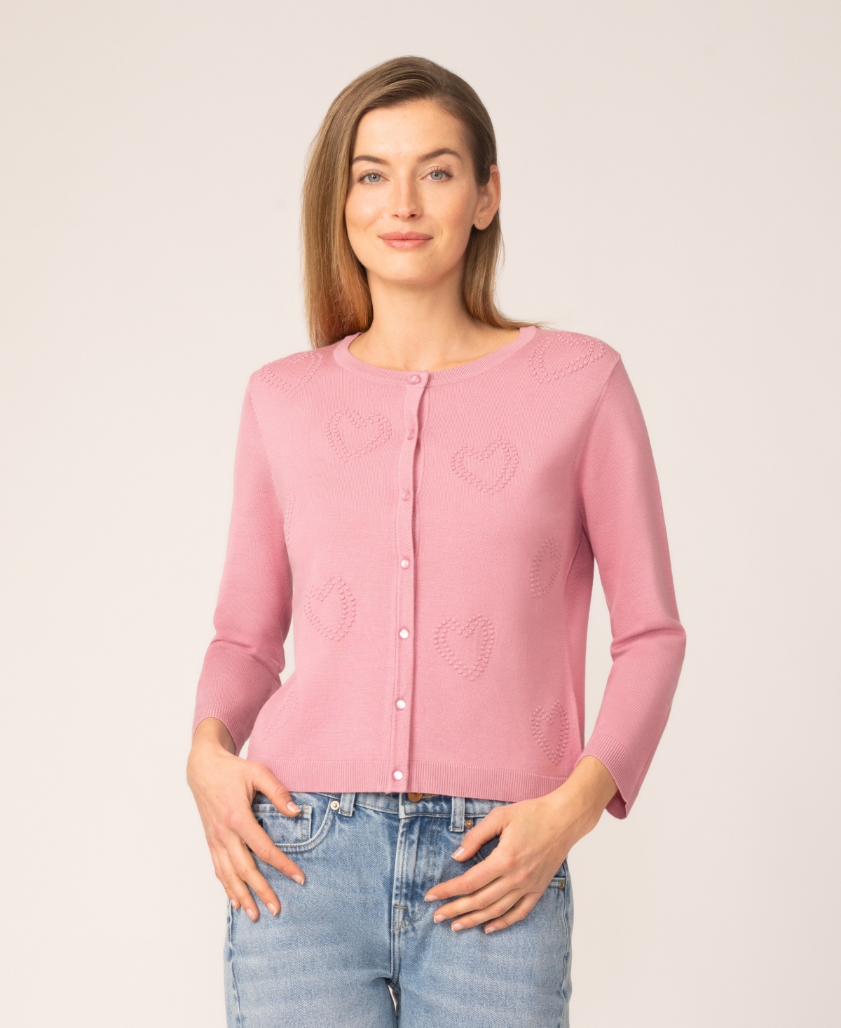 Click here for Melissa Paige Womens Heart Stitch Button Cardigan... prices