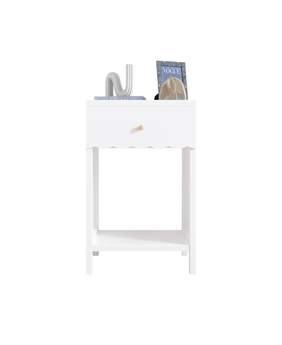 Click here for sumyeg Minimalist Scalloped Edge Nightstand with D... prices