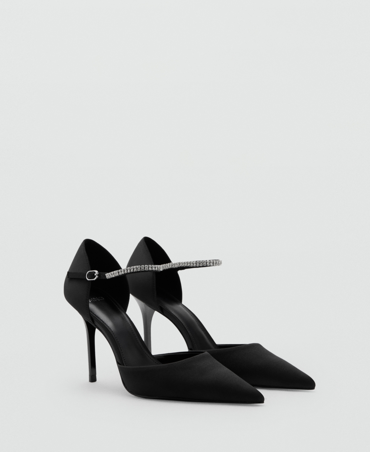 Click here for Mango Womens Rhinestones Strappy Heeled Shoes - Bl... prices