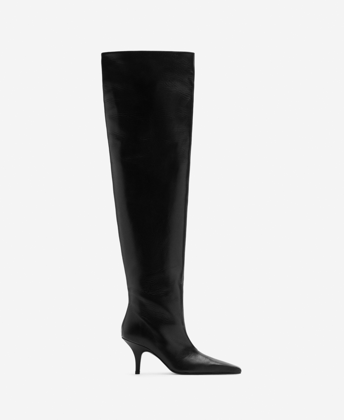Click here for Mango Womens Tall Leg Leather Boots - Black prices