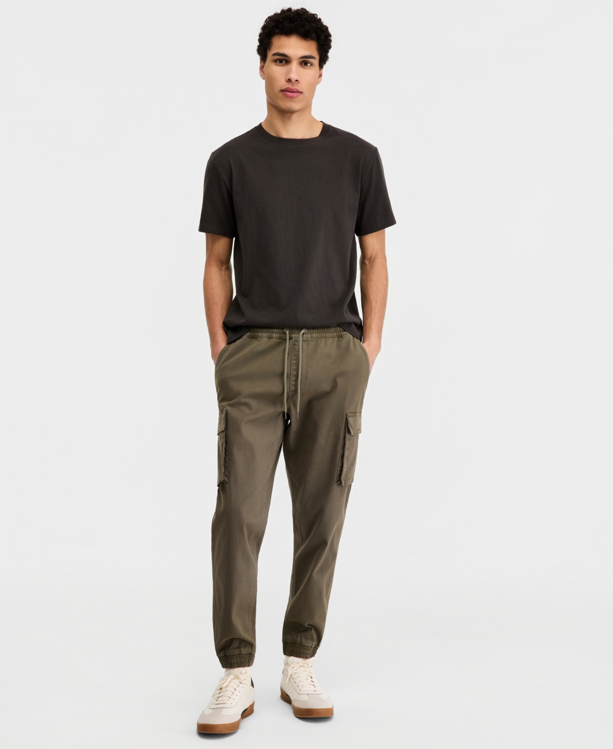 Click here for Sun + Stone Mens Garment-Dyed Cargo Jogger Pants... prices