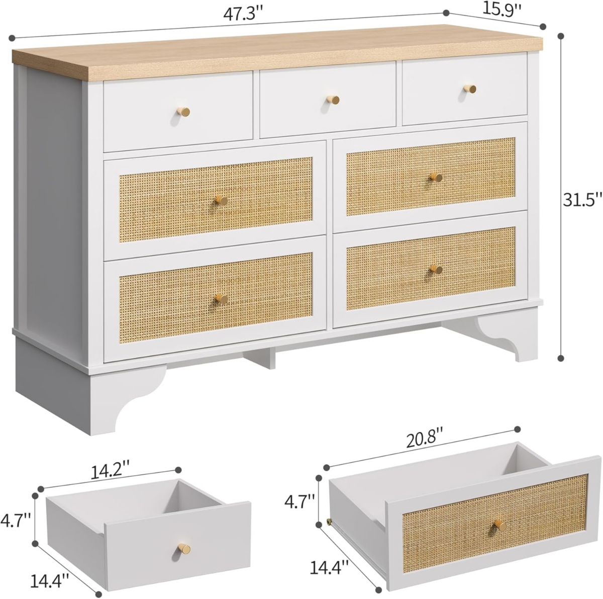 Click here for gaomon 47.3 Wide 7-Drawer Bedroom Dresser  Modern... prices