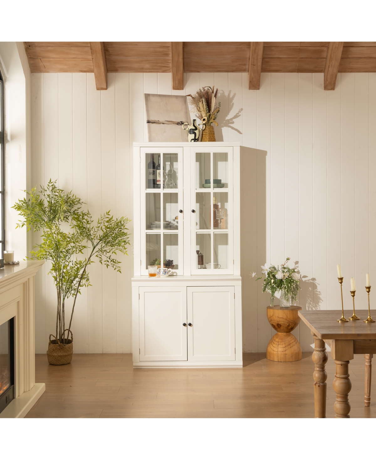 Click here for Hd Glass Door Display Cabinet with Retro Modern De... prices