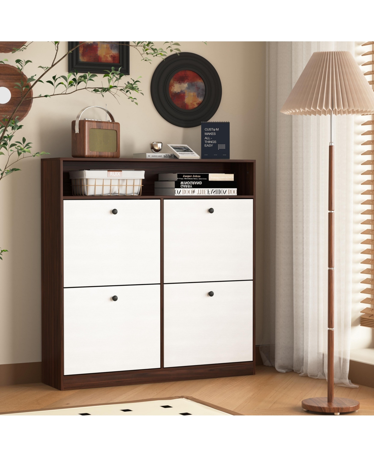 Click here for Modern Entryway Shoe Cabinet 24-32 Pair Storage Fl... prices