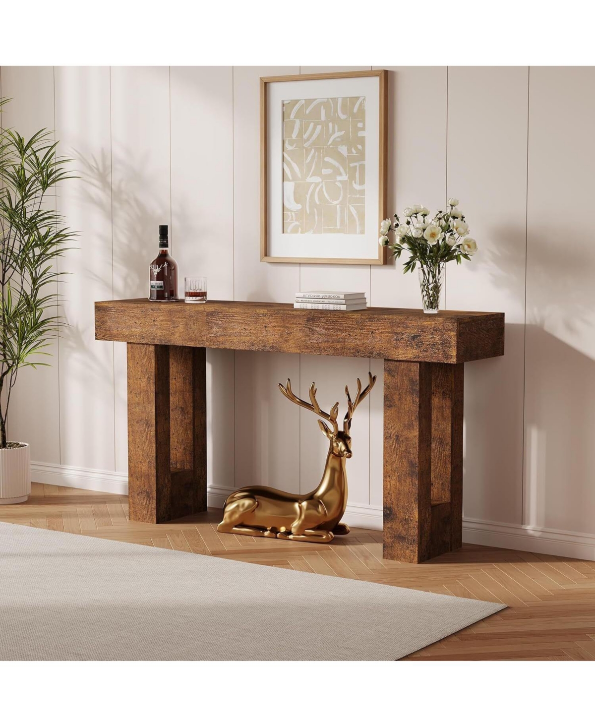 Click here for gaomon 63" Long Console Table  Wooden Entry T... prices