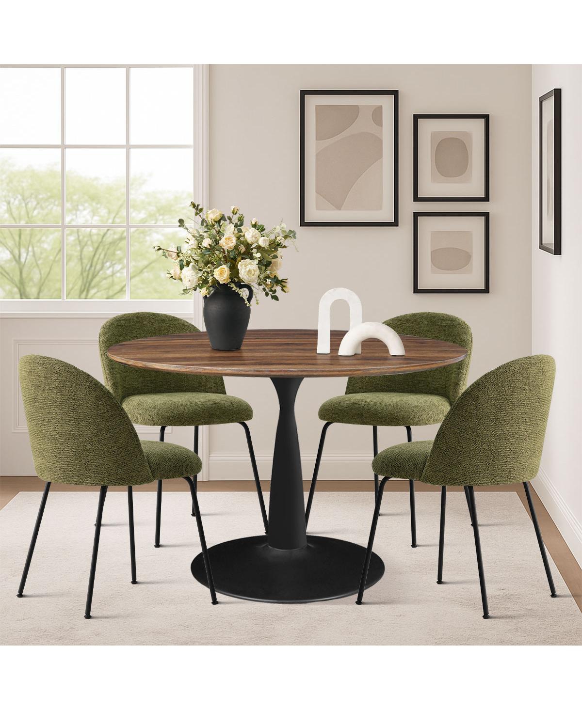 Click here for Maison Boucle 5-Piece Modern Dining Set with Uphol... prices