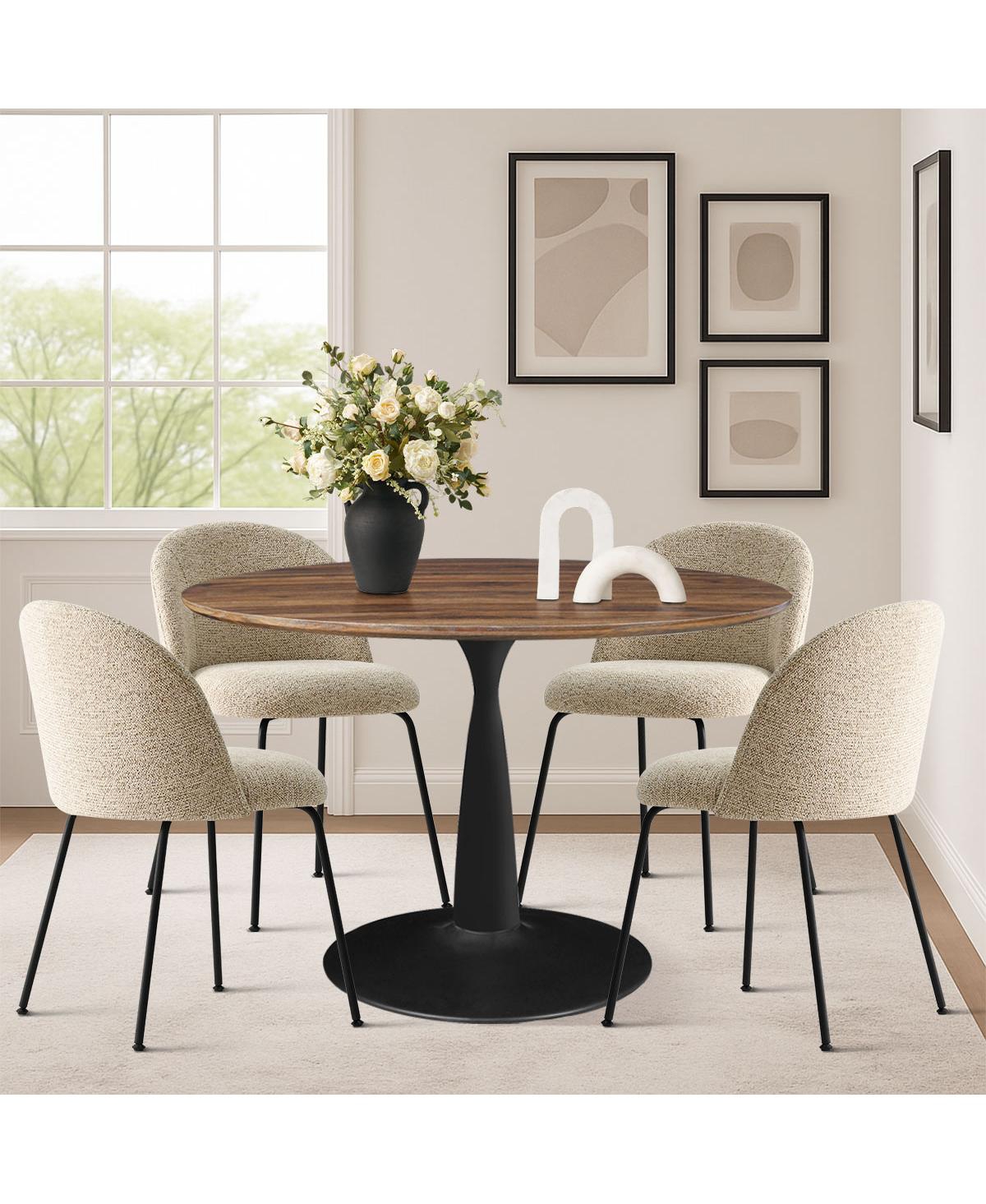 Click here for Maison Boucle 5-Piece Modern Dining Set with Uphol... prices