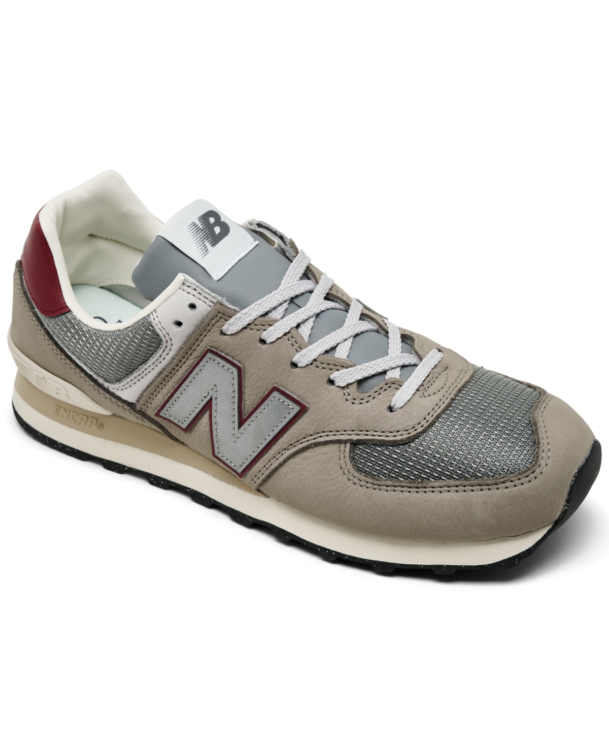 New Balance Mens 574 Casual Sneakers from Finish Line - Beige  Burgundy