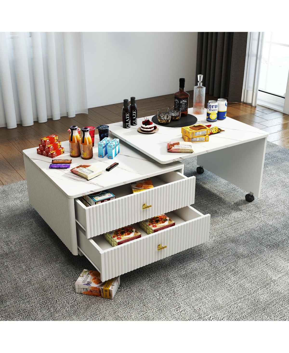 Click here for Lovmor Extendable Coffee Table with Storage  Rever... prices