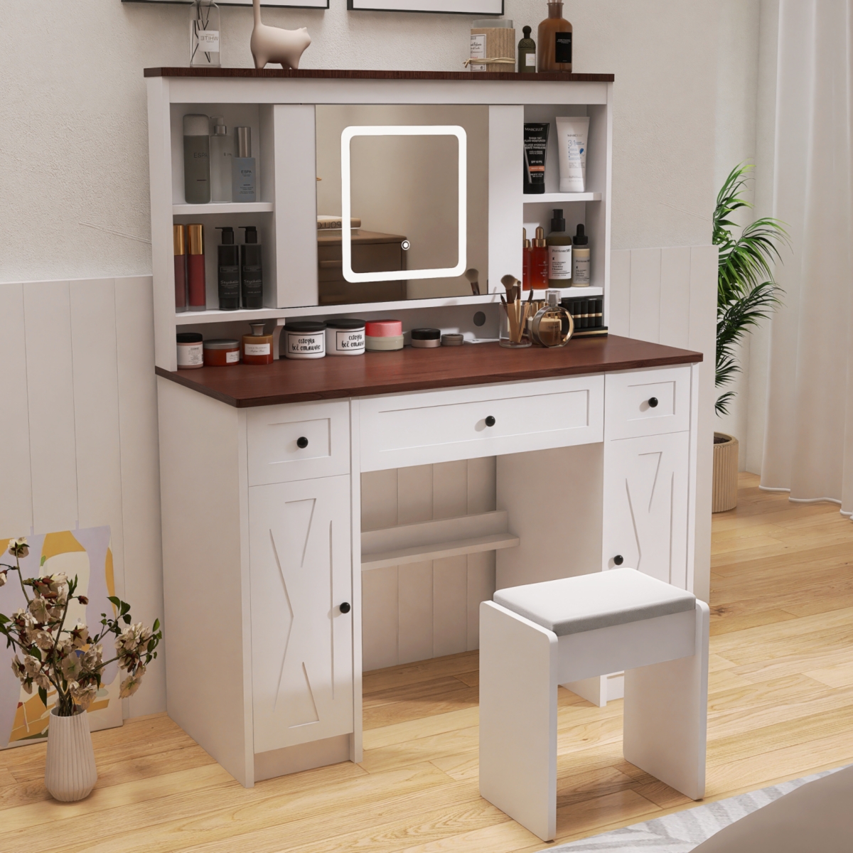 Click here for Streamdale Furniture Farmhouse Vanity Desk with Sl... prices