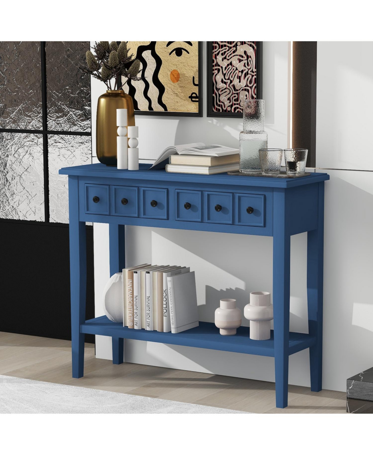 Click here for Streamdale Rustic Console Table with Open Shelf  R... prices