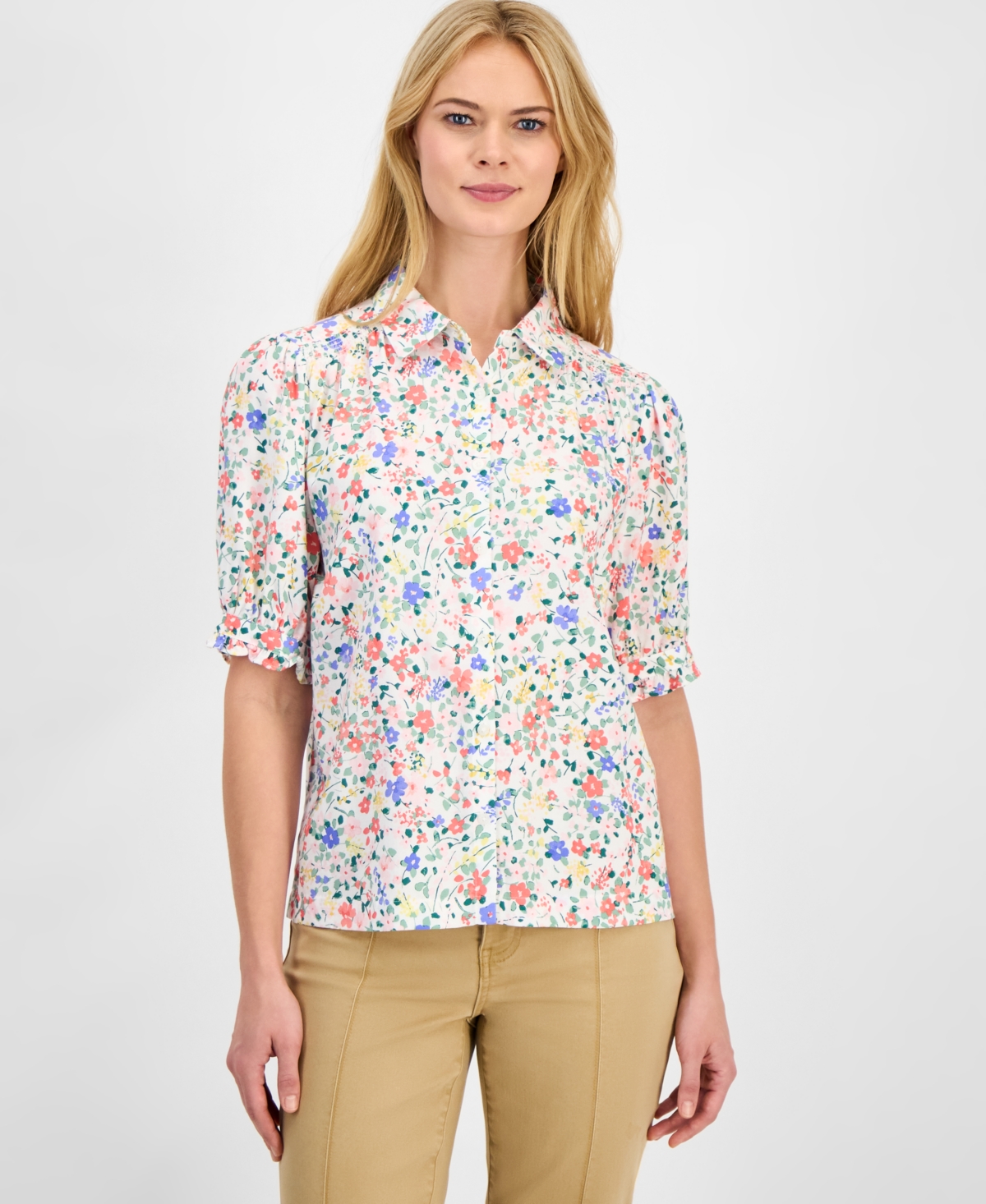 Click here for Nautica Jeans Womens Belagio Floral Short-Sleeve S... prices