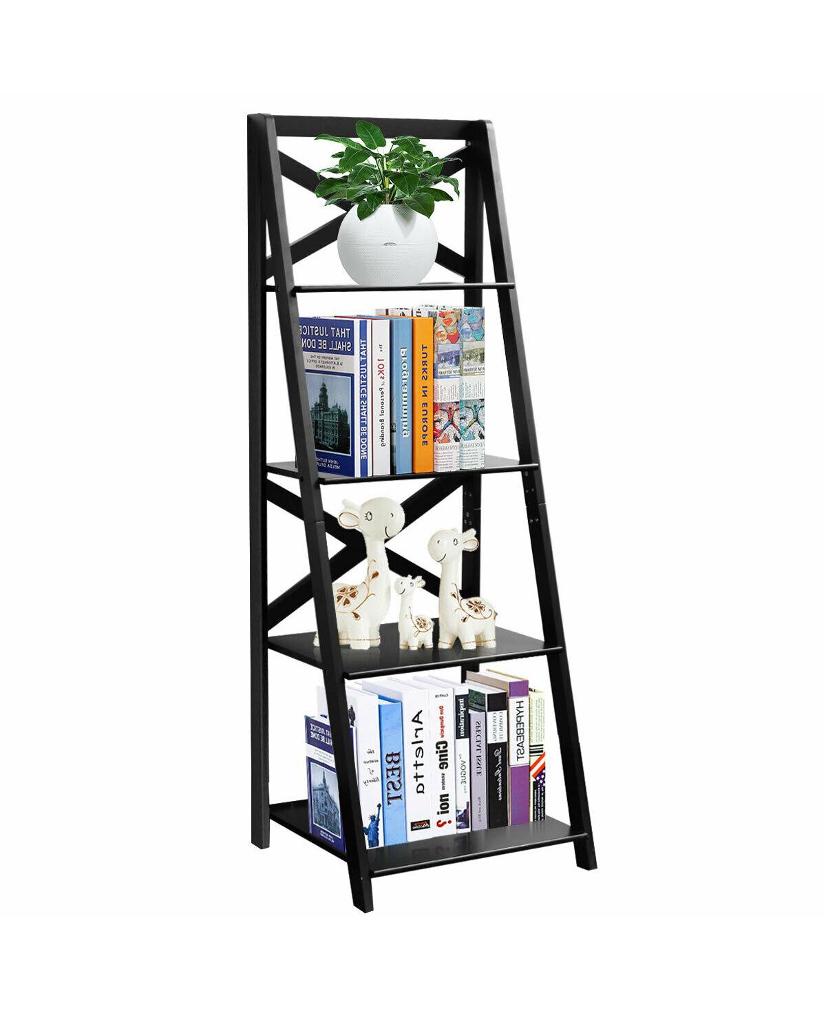 Click here for Costway 4-Tier Ladder Shelf Bookshelf Bookcase Sto... prices