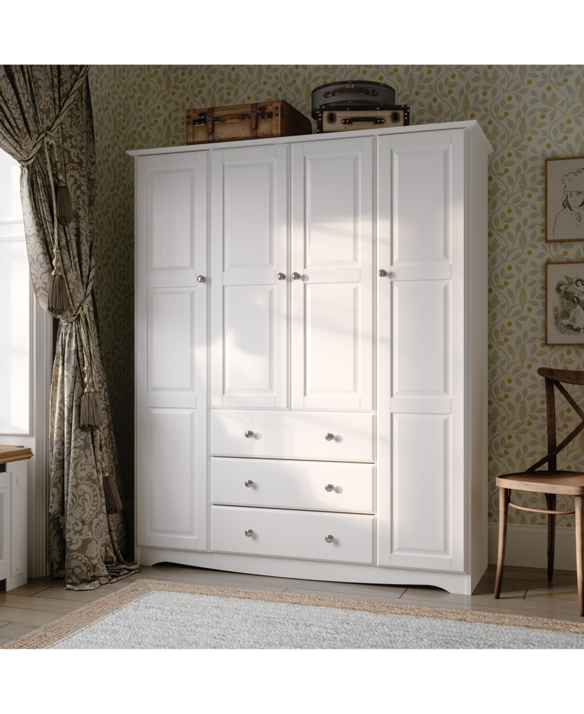 Click here for Palace Imports 100 Solid Wood Family 4-Door Wardro... prices