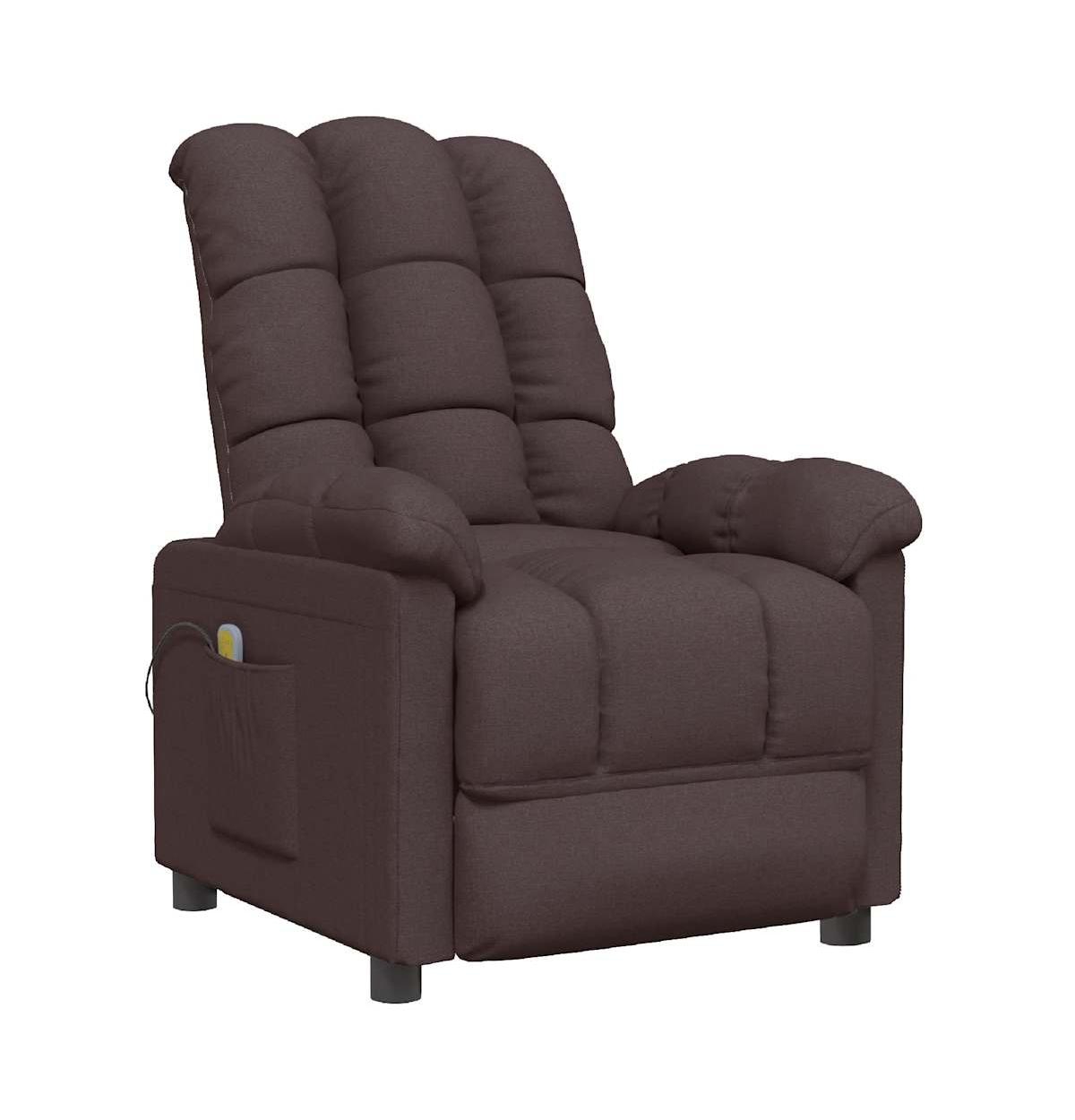 Click here for vidaXL Massage Chair Dark Brown Fabric - Dark brow... prices
