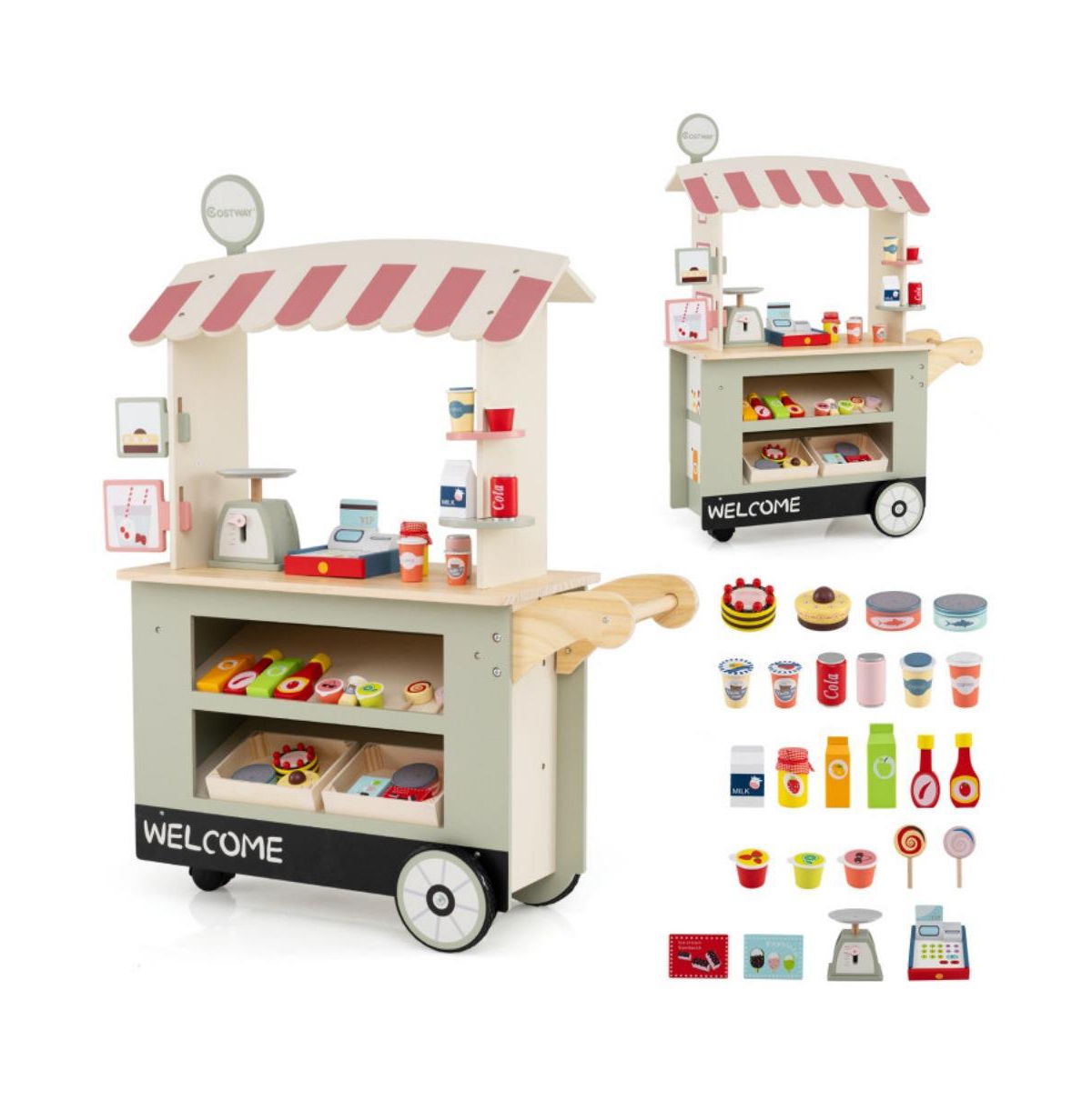 Click here for Kids Toy Cart Playset with Pos Machine and Scale -... prices