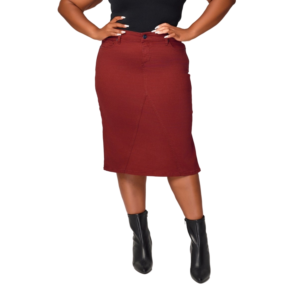 Click here for Slink Jeans Womens Midi Skirt with Side Vents - Bu... prices