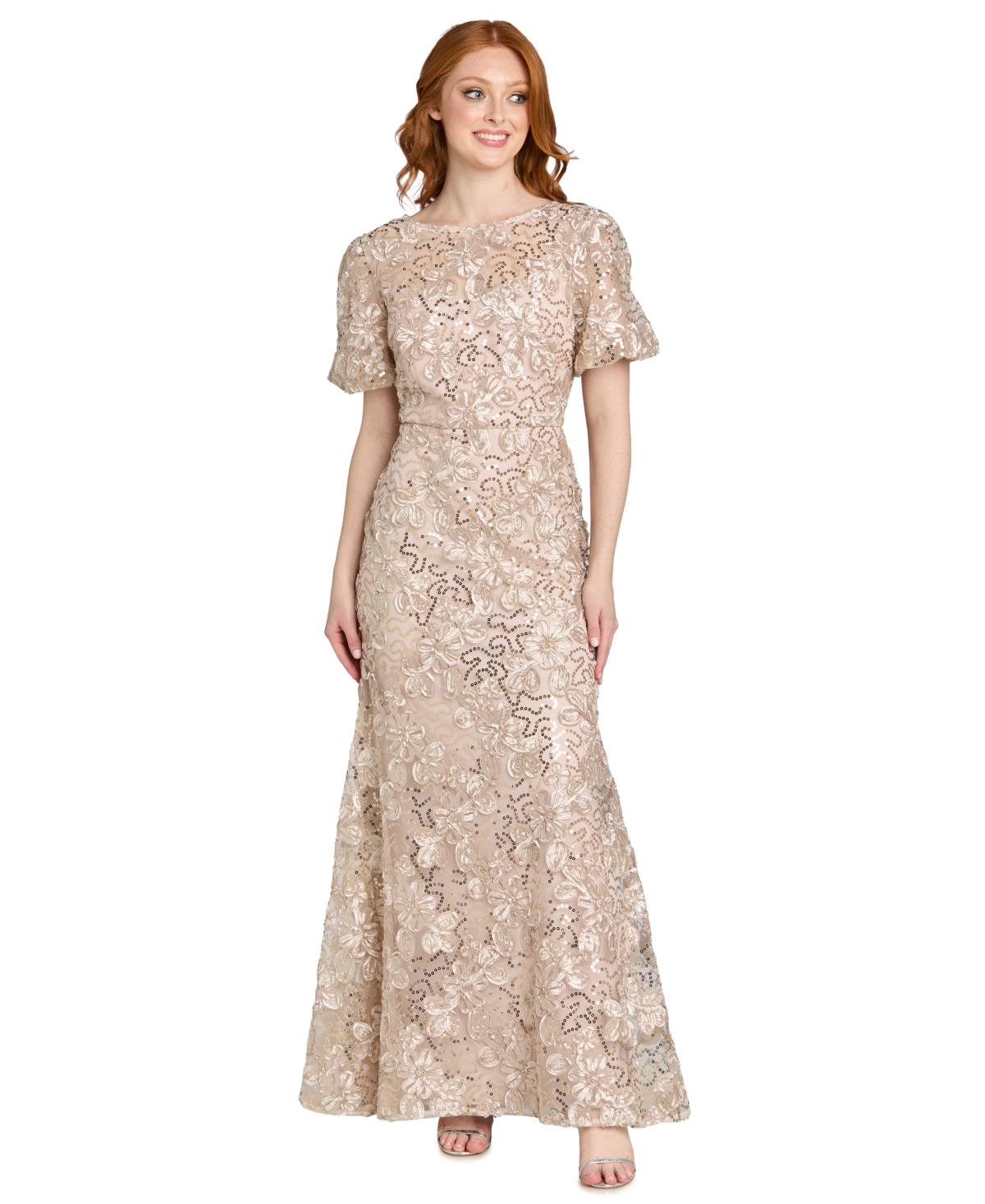Click here for R & M Richards Womens Lace and Sequin Gown with Pu... prices